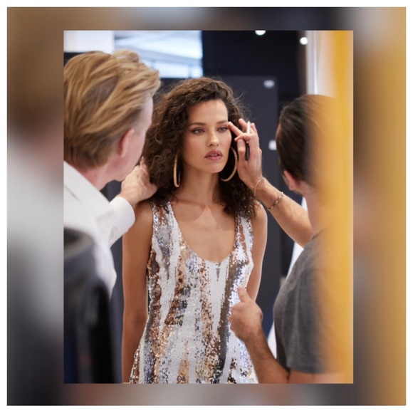 Halston Heritage | Dresses | Halston Eleanor Gown In Chevron Sequin ...